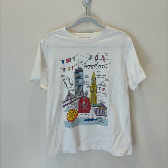 mure + grande | Tops | Boston Graphic White Tshirt | Poshmark